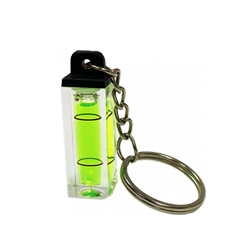 FREEMANS 40mm Level Vial Keychain with high visibility vial