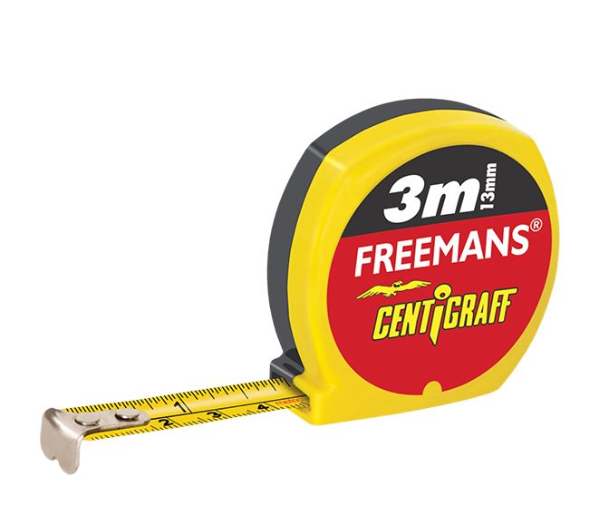 FREEMANS CENTIGRAFF 3m:13mm Steel Pocket Measuring Tape