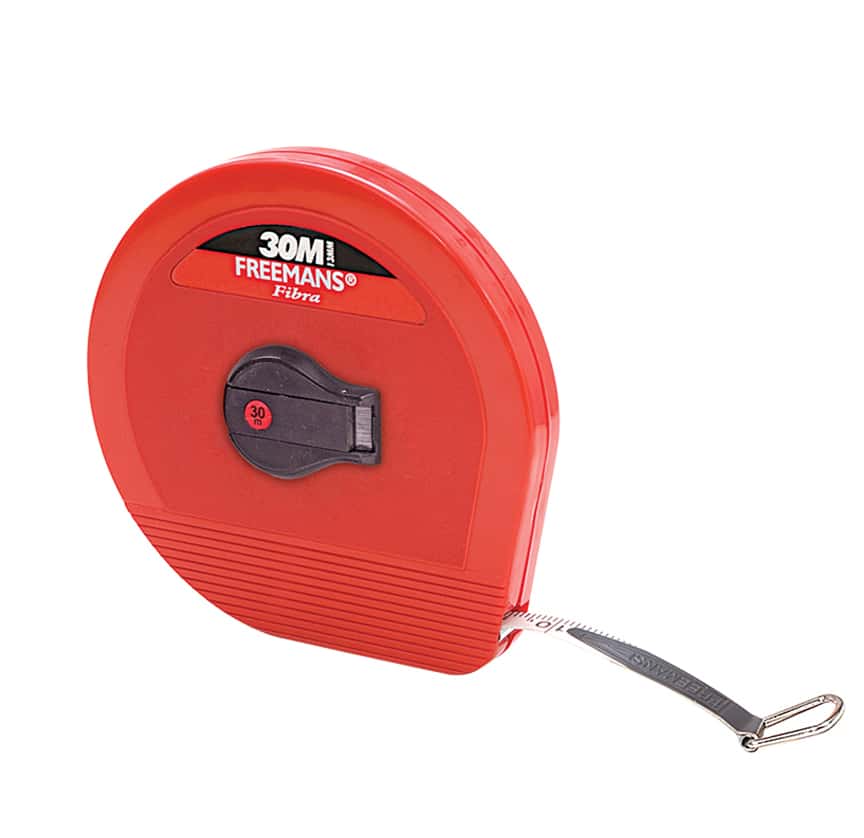 FREEMANS Fibra 20m, 30m and 50m Fibreglass Measuring Tape